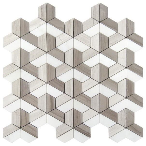 3D Block Mosaic Tile - Contemporary - Mosaic Tile - by Wall & Tile | Houzz
