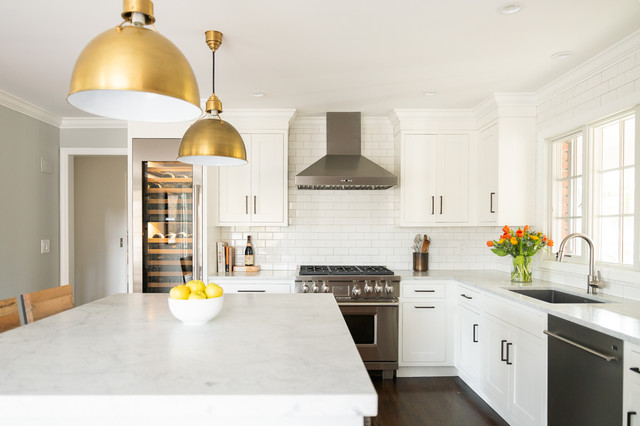 Timeless White Kitchen in New Canaan - Transitional - Kitchen - New ...