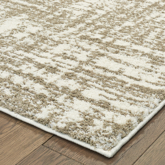 Verona 1803J Ivory/Taupe 5'3" x 7'6" Rug, Runner 2'3" x 7'6 ...