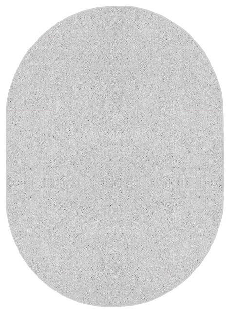 Home Queen Kids Solid Color Area Rugs, Off White, 5' x 7' Oval ...