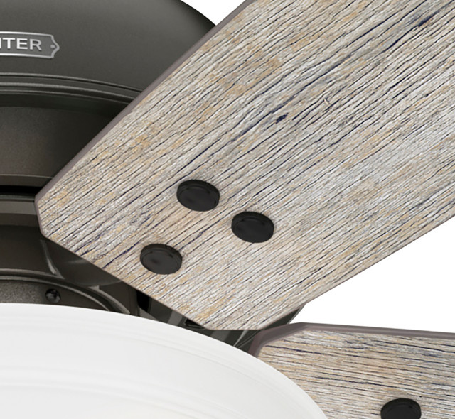 Hunter 60" Reveille Ceiling Fan, LED Kit, Pull Chain - Farmhouse ...