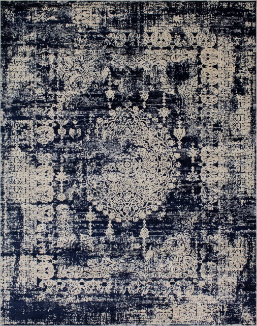 Noori Rug Lagoon Navy/Beige Rug, 9'11"x13'11" - Contemporary - Area ...