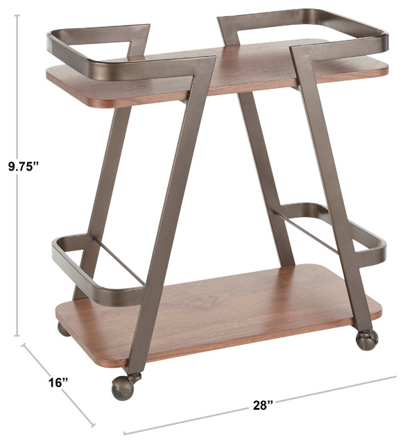 Seven Industrial Bar Cart - Industrial - Bar Carts - by LumiSource | Houzz