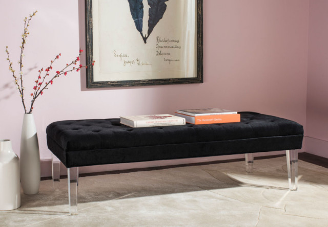 Flora Tufted Bench Black - Contemporary - Upholstered Benches - by AED ...