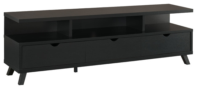 Smart Home 75 inch Jet Black TV Stand Media Edition - Midcentury ...