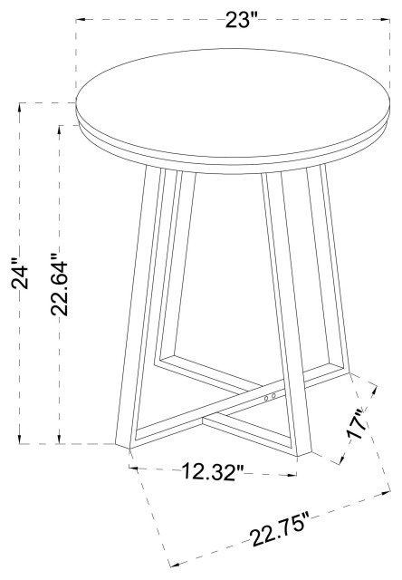 Hugo Metal Base Round End Table White and Matte Black - Transitional ...