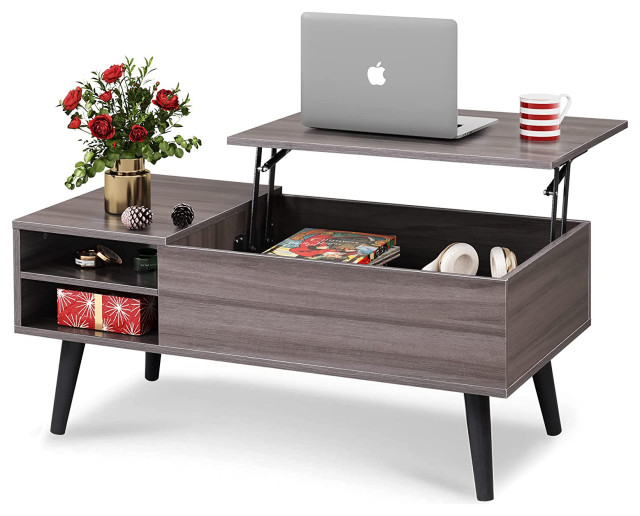 Lift Top Coffee Table with Storage, Hidden Compartment and Adjustable ...