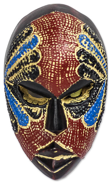 Novica Handmade Face Of Happiness African Wood Mask - Tropical - Wall ...