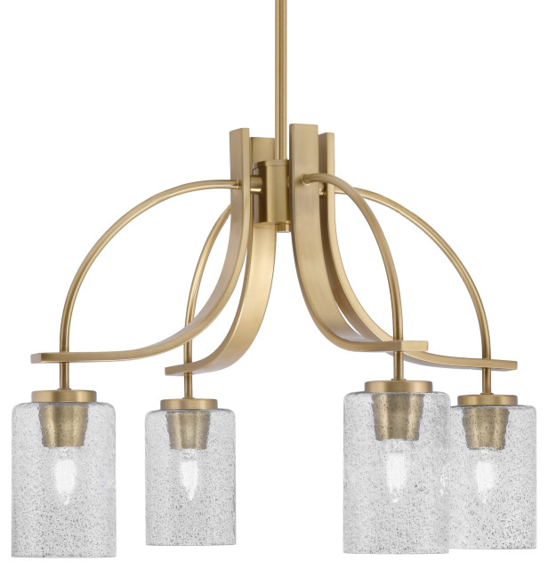 Cavella 4 Light, Downlight Chandelier, New Age Brass Finish, 4" Smoke ...