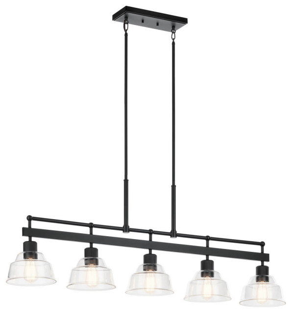 Kichler Eastmont 5-Light Industrial Chandelier in Black - Transitional ...