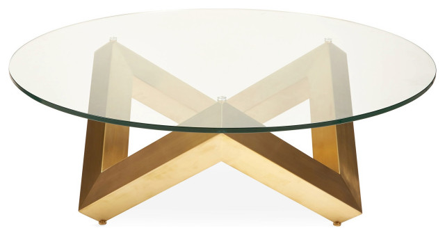 Como Coffee Table Brushed Gold Base - Contemporary - Coffee Tables - by ...