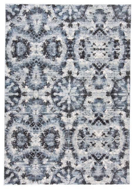 Weave & Wander Tullamore Charcoal/Blue Rug, 5'x8' - Contemporary - Area ...