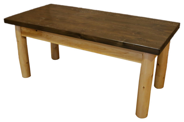 White Cedar Log Mountain Collection Coffee Table - Rustic - Coffee ...