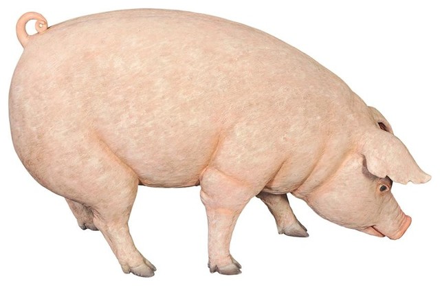 Divine Swine Life Size Farm Pig Statue Ltl-Nr - Eclectic - Garden ...