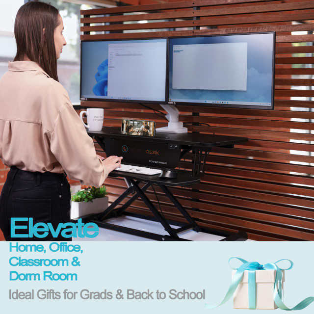 VersaDesk® PowerRiser® 32" Height Adjustable Standing Desk Converter ...