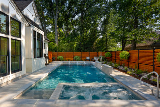 Lemont, IL Rectilinear Pool with Interior Hot Tub - Traditional - Pool ...