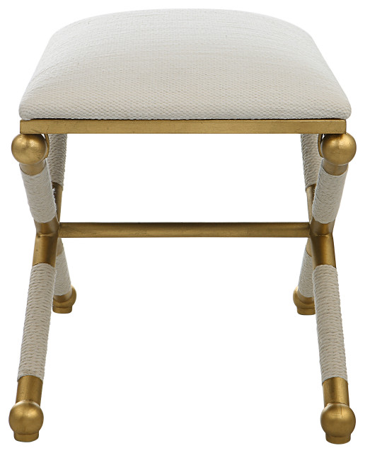 Uttermost Socialite White Small Bench - Beach Style - Vanity Stools And ...