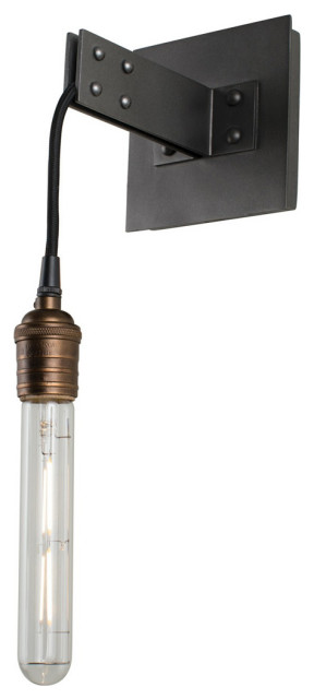 Stuyvesant 1 Light Wall Sconce in Matte Gun Metal - Industrial - Wall ...