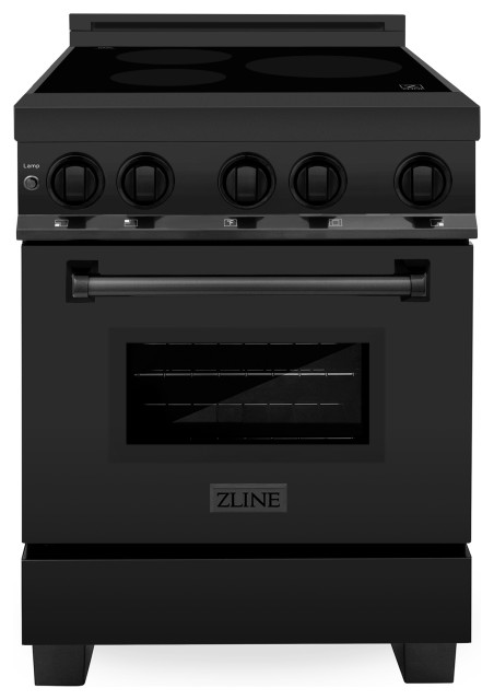 ZLINE 24" 2.8 cu. ft. Induction Range, Black Stainless - Contemporary ...