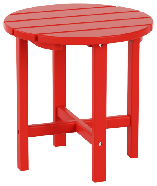 WestinTrends Adirondack Round Outdoor Patio Side Table, Porch Table ...