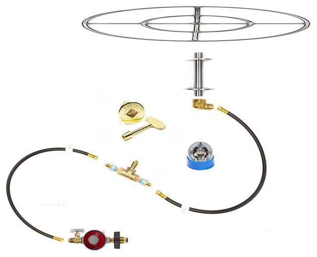 12" Double Ring and Complete Deluxe In-Table Propane Fire Pit Kit ...