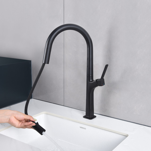 Single Hole Single Handle Kitchen Faucet - Contemporary - Kitchen ...
