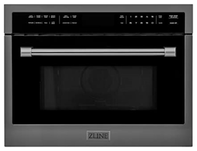 24" Microwave Oven, Black Stainless Steel With Traditional Handle, MWO ...