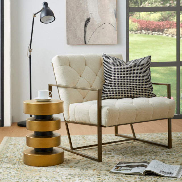 Antique Gold MGO Floating Disks Side Table - Contemporary - Side Tables ...