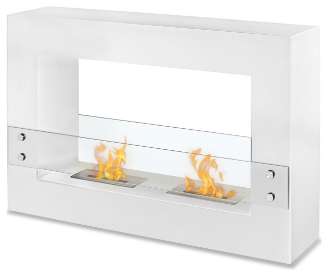 White See-Through Ventless Fireplace - Tectum White | Ignis ...
