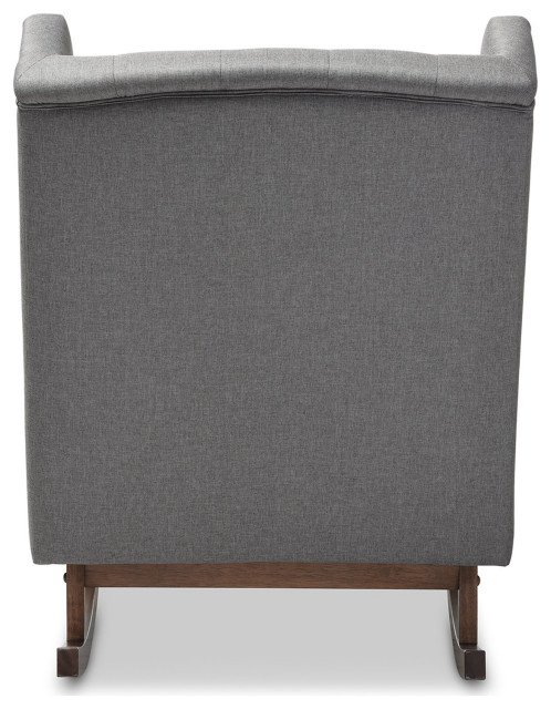 Mid-Century Upholstered Wingback Rocking Chair with Button Tufting ...