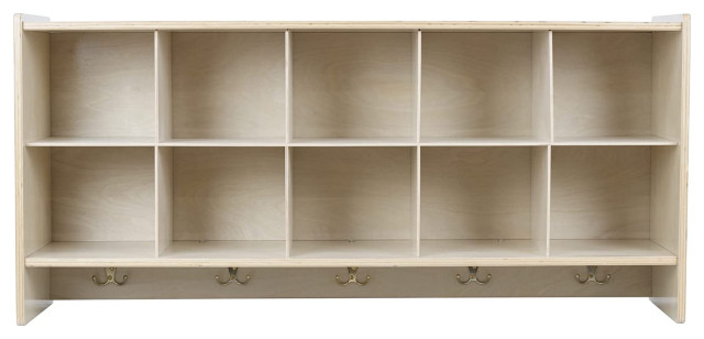 10-Section Wall Mount Storage Cubby Organizer Hanging Coat Locker ...