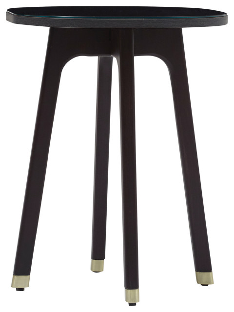17" Mod Scandi Black Wood End or Side Table - Transitional - Side ...