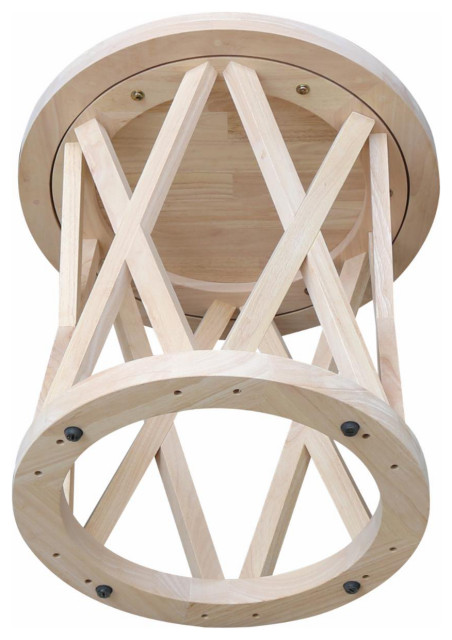 Classic End Table, Hardwood Frame With Crossed Accents & Round Top ...