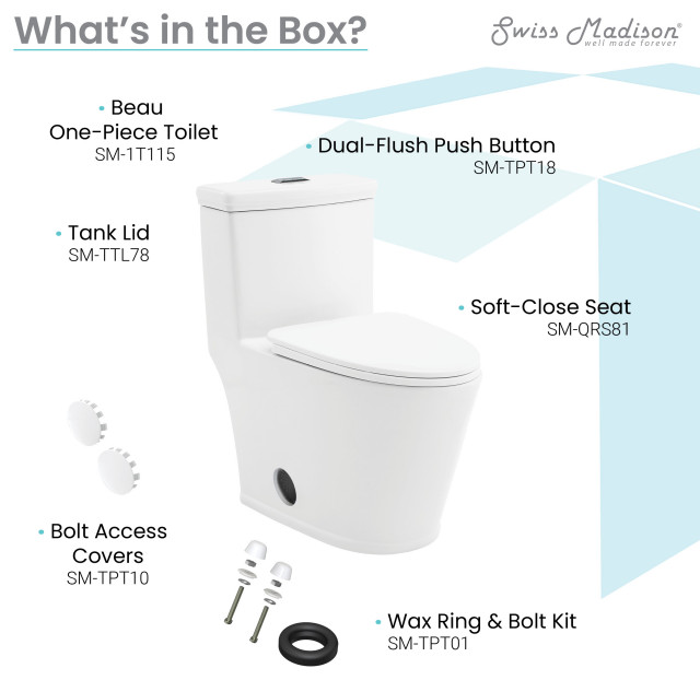 Beau One-Piece Elongated Toilet Dual-Flush 1.1/1.6 gpf - Contemporary ...