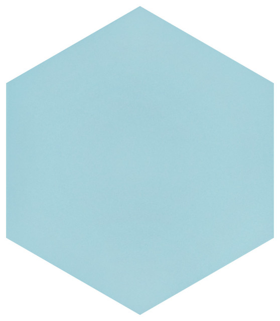 Textilis Basic Hex Aqua Porcelain Floor and Wall Tile, Sample ...