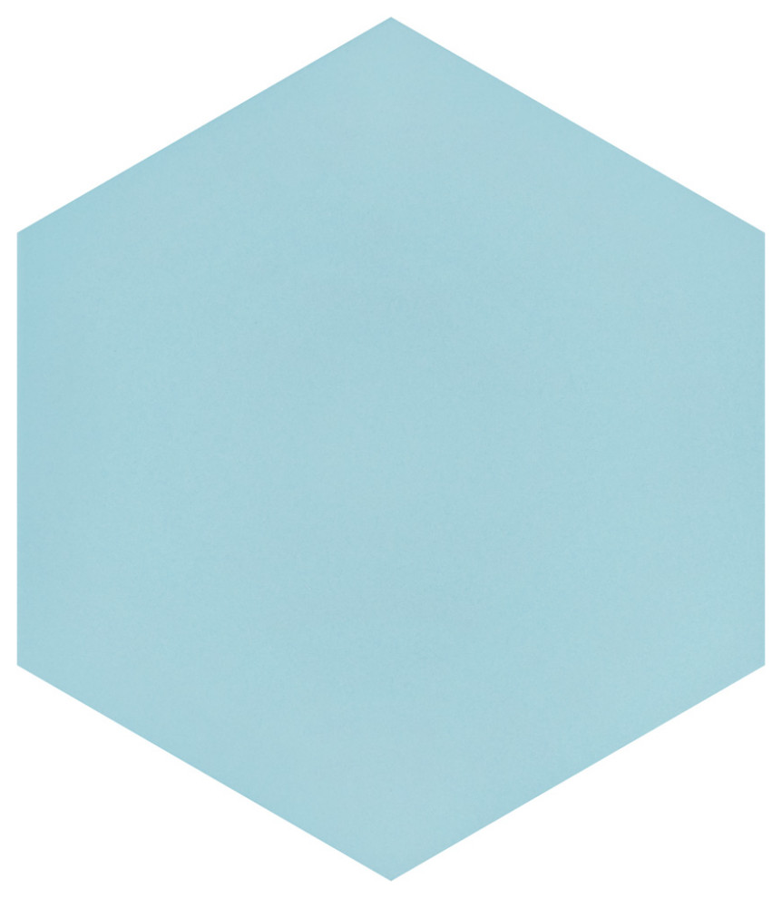 Textilis Basic Hex Aqua Porcelain Floor and Wall Tile, Sample ...