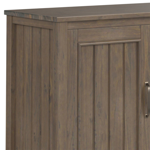 Lev Solid Wood Tv Media Stand In Smoky Brown For Tvs Up To 60 ...