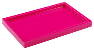 Hot Pink Lacquer Vanity Tray - Contemporary - Bathroom Organizers - by ...