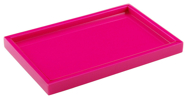 Hot Pink Lacquer Vanity Tray - Contemporary - Bathroom Organizers - by ...