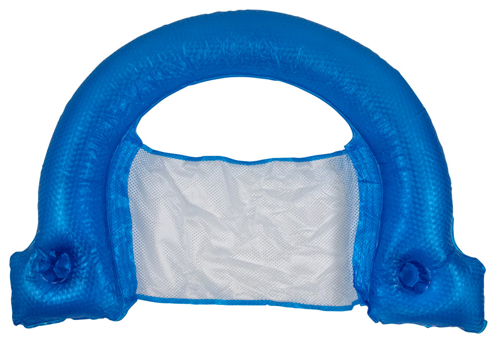 45.5" Inflatable Blue Swimming Pool Mesh Sling Chair Pool Float ...