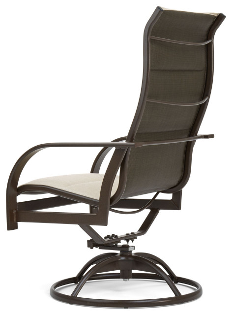 Key West Padded Sling Ultra High Back Swivel Rocker Dining Chair, Set ...