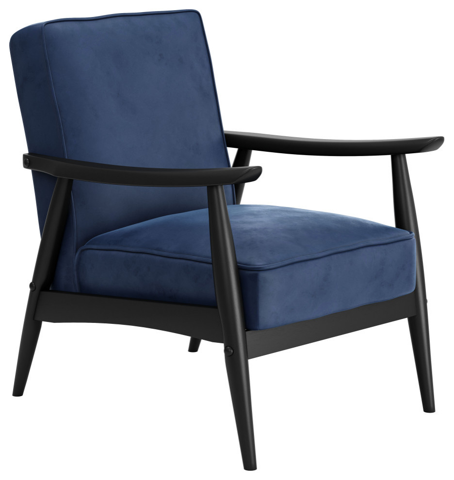 Rocky Velvet Arm Chair Blue - Modern - Armchairs And Accent Chairs - by ...