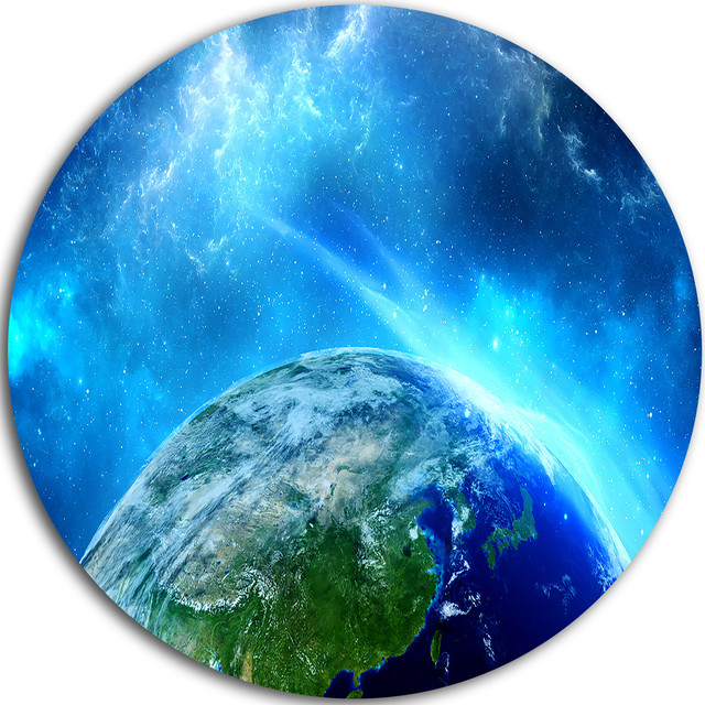 Planet Earth In Universe, Contemporary Disc Metal Artwork, Disc of 11 ...