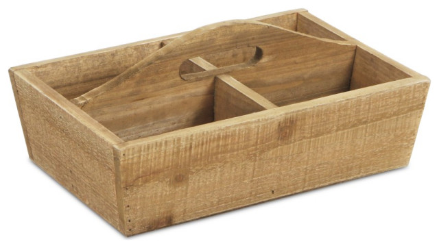 Four Compartment Wooden Caddy - Farmhouse - Storage Bins And Boxes - by ...