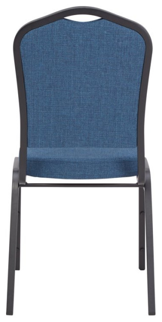 Set of 2 Dining Chair, Cushioned Fabric Seat With Crown Backrest ...
