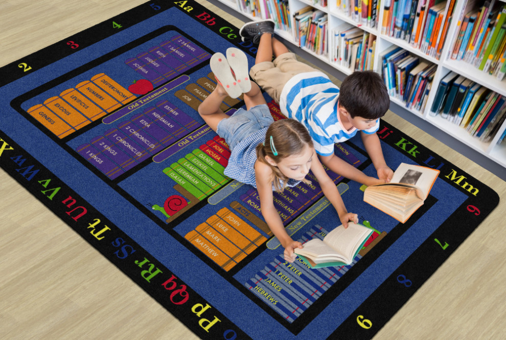 Flagship Carpets VA164-34A 6'X9' Bible Bookcase Educational Rug ...