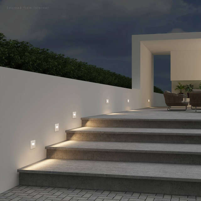 12 Pack 5CCT 120V LED Step Lights, Dimmable 3.5W Indoor/Outdoor Stair ...