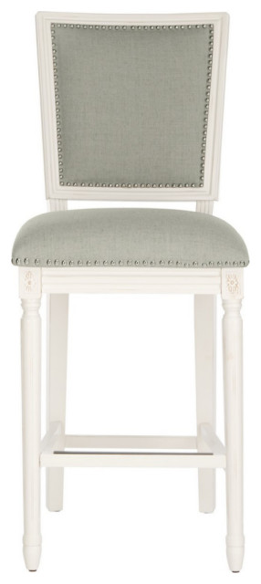 Karson Rectangle Bar Stool Light Grey / Cream / Distressed White Set of ...