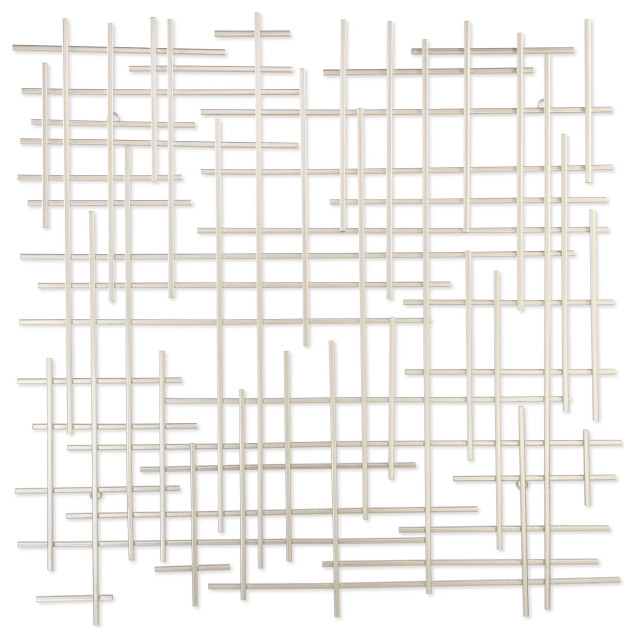 Cheungs Iquara Modern Decorative Small Silver Square Metal Wall Art ...