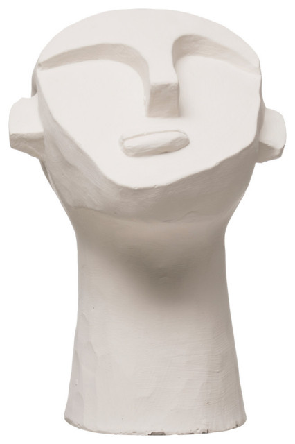 8.25" Cement Face Sculpture - Contemporary - Decorative Objects And ...
